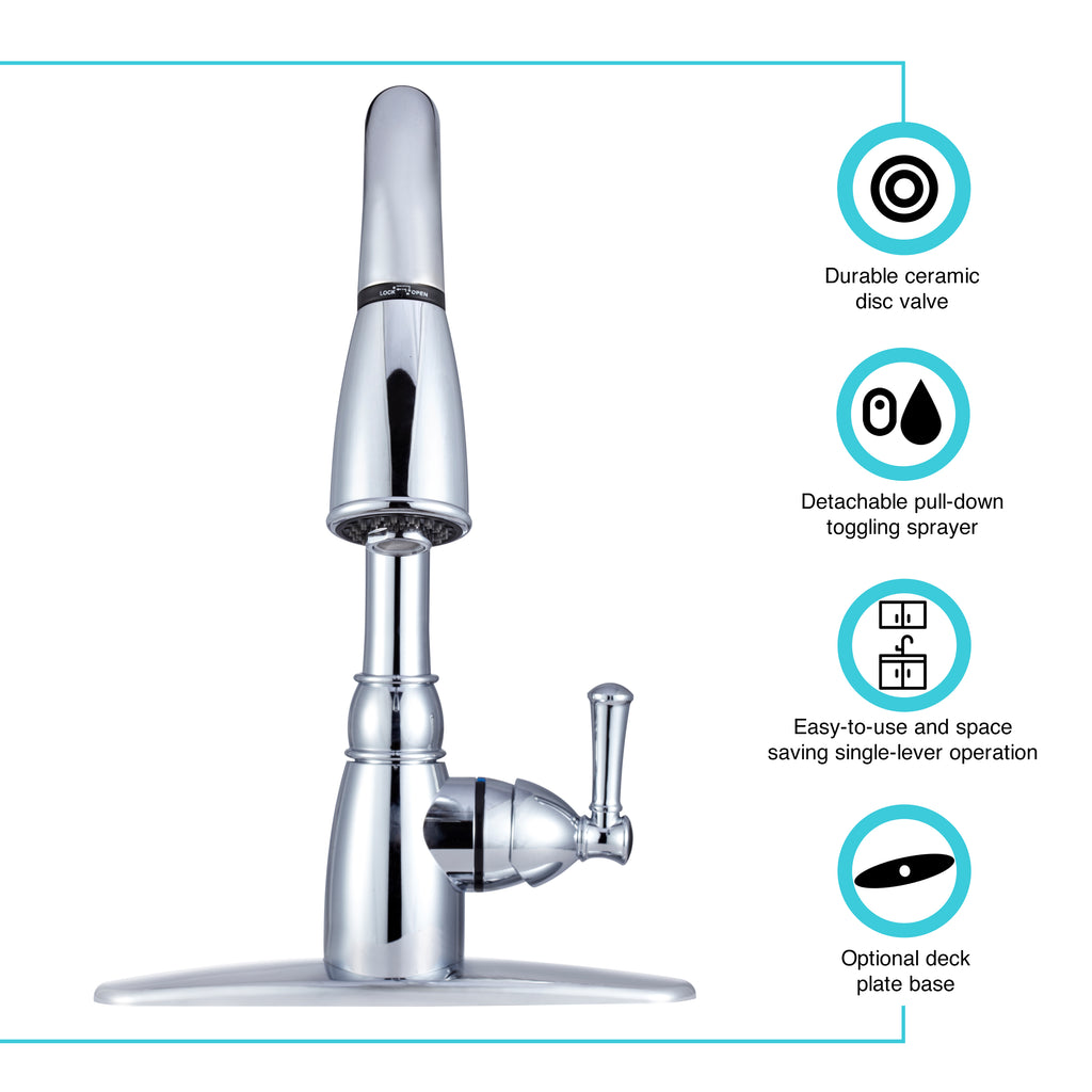 Non-Metallic Pull-Down RV Kitchen Faucet — Dura Faucet DF-PK160 – RVFaucet